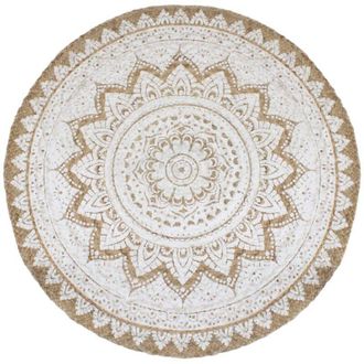 vidaXL Teppich Jute Geflochten Bedruckt 180 cm Rund - Vidaxl