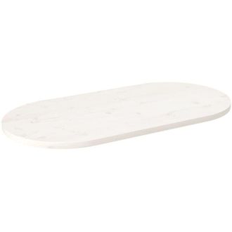 vidaXL Vidaxl - Dessus de table en bois de pin massif blanc 100x50x2,5 cm - Plateau ovale pour tables basses et dappoint - Pr&ecirc;t &agrave; lemploi