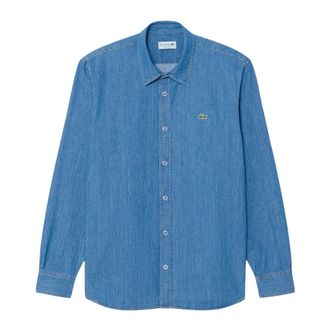 Lacoste Chemise en jean l&eacute;g&egrave;re coupe regular - Homme - Chemises - Bleu - Taille: M