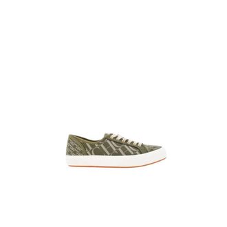 Carolina Herrera Leder-Sneakers mit Canvas-Print - - Shoes - Herren - Gr&uuml;n - 41 EU