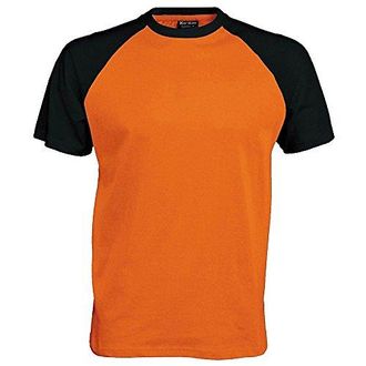 Kariban T-shirt de baseball à manches courtes Kariban pour homme (2XL) (Orange/Noir)