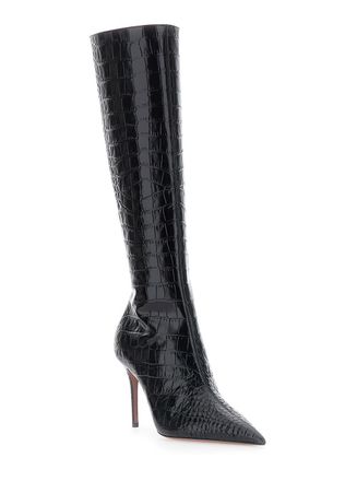 PARIS TEXAS Womens Boots Vera 85 Black Leather Calf