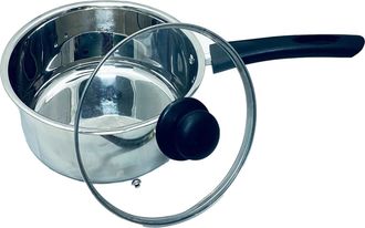 Penguin Home Kochtopf 16 Cm, 1,5 Liter Edelstahl-Kochtopf Mit Glasdeckel Und Phenolgriff Induktionsfestes Topfset Mit Doppelten Ausgie ßlippen Auflauf-Kochgeschirr