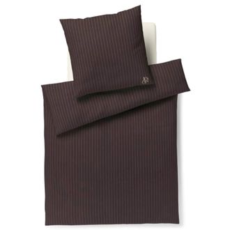 Joop Bettwäsche Soft Stripes 45003 77 Flanell Mocca Braun Linien Nadel Streifen Gestreift Winter, Größe:155 cm x 220 cm