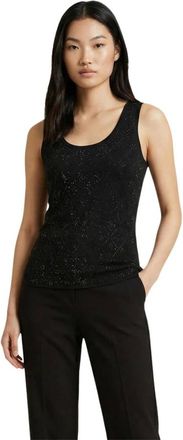 Guess Femme, Tops, Noir, Taille: 44 FR D&eacute;bardeur sans manches orn&eacute; de strass