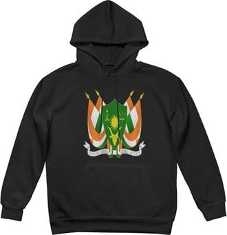 Generic Sweatshirts &Agrave; Capuche Mode Homme Doublure Polaire Manches Longues Vintage Lacets Sweatshirts Niger Embl&egrave;me National Imprim&eacute; Chemises Cordon Hoodie Hau