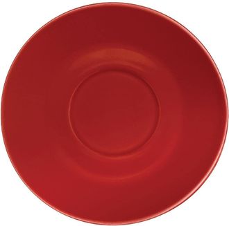 Olympia Cafe Untertassen rot 15,8cm, Sie erhalten 1 Packung, Packungsinhalt: 12 St&uuml;ck