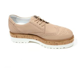 Hogan Derby-Schuh mit Korkkeilabsatz - - Shoes - Damen - Beige - 37 1/2 EU
