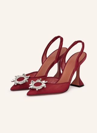 Amina Muaddi Amina Muaddi Slingpumps Begum Mesh Sling 95 Mit Schmucksteinen rot