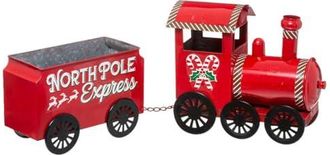 F&eacute;&eacute;ric Lights & Christmas Atmosphera - Grand mod&egrave;le m&eacute;tal Train Rouge l 66 cm