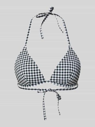 Jake*s Casual Bikini-Oberteil mit Vichy-Karo und Schn&uuml;rung