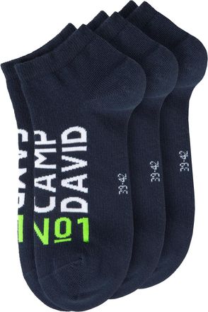 Camp David Sneakersocken mit Intarsia-Logo, 3er-Pack