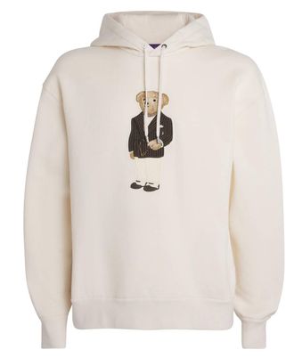 Ralph Lauren Purple Label Cotton-Cashmere Polo Bear Hoodie Size M