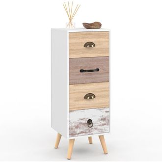 IDMarket Meuble dappoint 4 tiroirs bahia 30 cm chiffonnier scandinave pour entr&eacute;e salle de bain