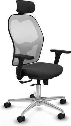 Piqueras y Crespo Ergonomischer Lumbalstuhl Jorquera mit 3D-Armlehnen und Kopfteil, h&ouml;henverstellbar und neigbar. Ausgestattet mit Syncro/Traslack und injiziertem Schau