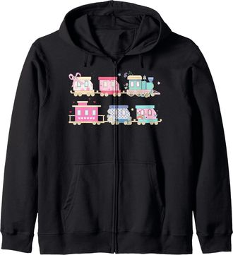 Trendy Apparel Cute Colorful Pink Toy Train Kapuzenjacke