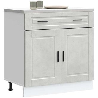 vidaXL vidaXL Armoire de cuisine Porto gris b&eacute;ton bois ding&eacute;nierie