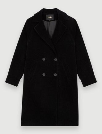 Maje Manteau Droit Mi-long - Noir - Maje