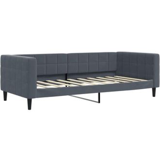 vidaXL Lit de repos gris foncé 90x190 cm velours Vidaxl