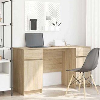 vidaXL Schreibtisch Sonoma Eiche 140 x 49 x 76 cm Holzwerkstoff Vidaxl
