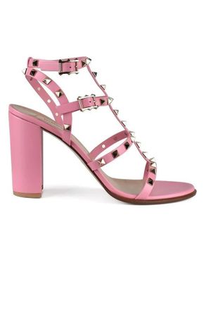 Valentino Garavani Sandalen - Pink Calf Leather Rockstud Sandals - Gr. 42 (EU) - in Rosa - f&uuml;r Damen
