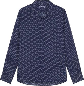 Vilebrequin Homme, Chemises, Bleu, Taille: M Cotton Voile Shirt Micro Ronde Des Tortues