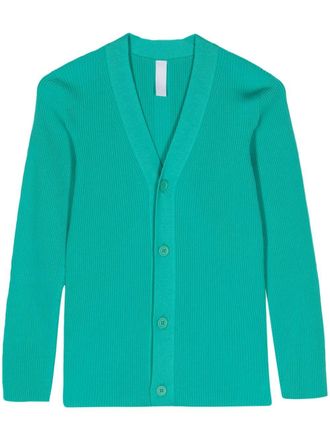 CFCL cardigan nervuré à col v - Vert