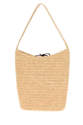 The Row Womens Raffia Alma Shoulder Bag Natural Exterior: Borse A Tracolla