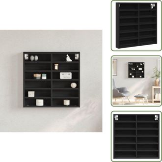 vidaXL Armoire &agrave; vitrine noir 60x8,5x58 cm bois ding&eacute;nierie - Meuble Mural - &Eacute;tag&egrave;re Murale - Biblioth&egrave;que Murale - Armoire Vitr&eacute;e - Meuble D&eacute;co