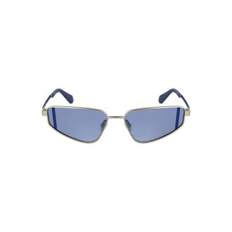 Calvin Klein Femme, Accessoires, Bleu, Taille: ONE Size Lunettes de soleil femme en m&eacute;tal gris
