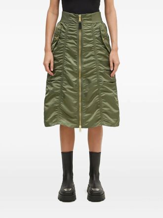 Alpha Industries zip gathered midi skirt - Gr&uuml;n