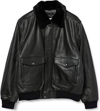 Schott NYC Schott nyc LC5331XGT Leather Jacket, Ant.Black, 4X-Large Mens