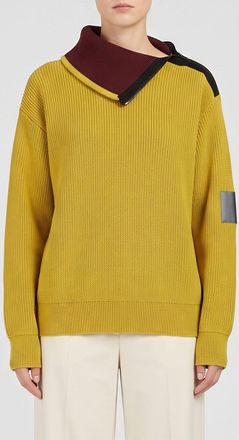 Loewe Lockerer Rollkragenpullover aus Wolle mit Seitenrei&szlig;verschluss und Patches