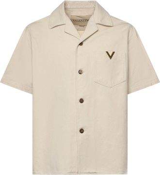 Valentino Garavani Homme, Chemises, Beige, Taille: S Chemise &agrave; Manches Courtes