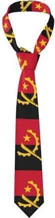 Generic Cravate &eacute;l&eacute;gante en fibre de polyester imprim&eacute;e drapeau de lAngola pour homme, pour le travail, et les occasions sp&eacute;ciales, noir, taille unique
