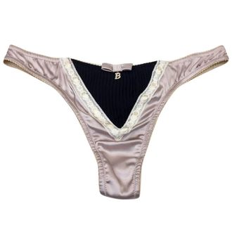 Blumarine Lilac Silk Thong Size S