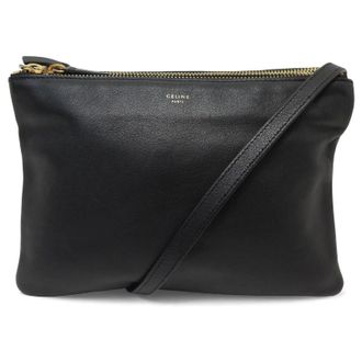 Celine Crossbody Bags - CELINE TRIO PM TASCHENBEUTEL 187603 SCHWARZES LEDE - Gr. unisize - in Schwarz - f&uuml;r Damen