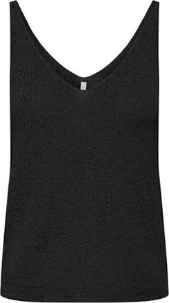 Only Onlshina SL Glitter Top KNT, Noir, L Femmes