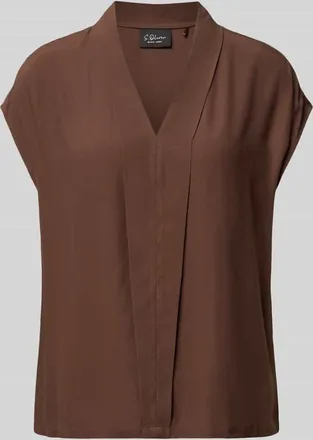 s.Oliver Black Label Regular Fit Kurzarmbluse aus reiner Viskose