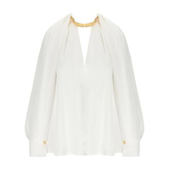Elisabetta Franchi Jewel Blouse - - Blouses & Shirts - Damen - Wei&szlig; - M