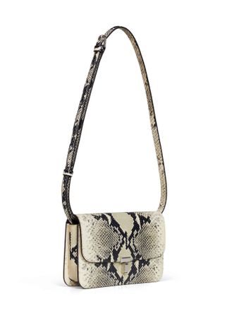 Toteme Python-Embossed Leather Crossbody Bag - Beige
