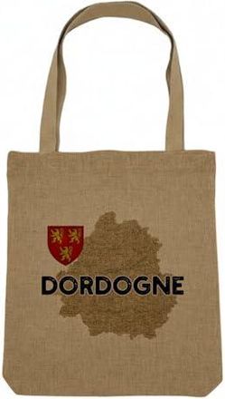 Fabulous Sac Shopping Tote Bag Aspect Lin - Dordogne 24 D&eacute;partement P&eacute;rigueux Carte Ancienne Rare - Sac de Courses Toile Epaisse 360g Beige Naturel Cabas Port&eacute;