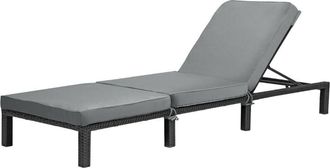 SVITA PEACH Chaise longue de jardin Chaise longue rembourr&eacute;e Pliable Polyrattan Noir
