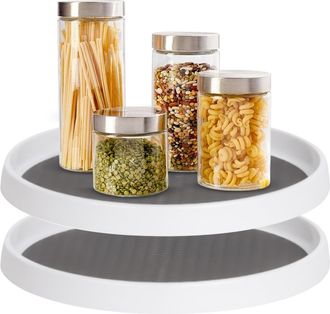 Generic Drehvorsteher - Drehkühlschrank -Turntable -Rack, 360 ° Drehspeicherschale | Badezimmer Waschtischschränke Gewürzregal, 2 Pack -Rotationsschale für Sc
