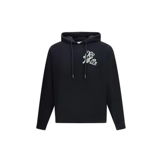 Off-white Logo-Print Cotton Hoodie - Black