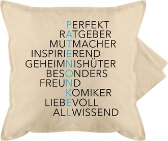 Shirtracer Kissenbezug - Kissen - Geschenke Patenonkel Eigenschaften I Geschenk Pate Geschenke an Paten I Patenonkel Geschenk Weihnachten - 50 x 50 cm - Beige Na