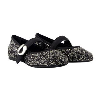 Coperni Womens Crystal-Embellished Ballerina Black Synthetic