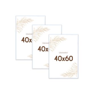 Wackadoo Bilderrahmen 40x60 Weiß 3er Set Fotowand Fotorahmen aus leichtem Kunststoff mit Glas Picture frame Poster