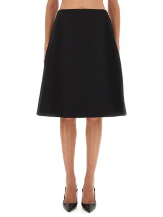 Alexander McQueen Flared Midi Skirt - Black