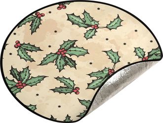 Mnsruu Weihnachtsbaumdecke mit Stechpalmenblättern, 72 cm